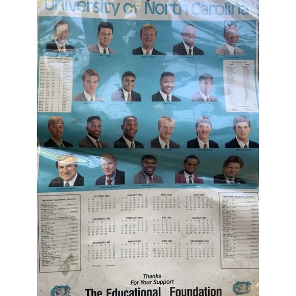 Wall Decor | 19899 University Of North Carolina Basketball Team Poster ...